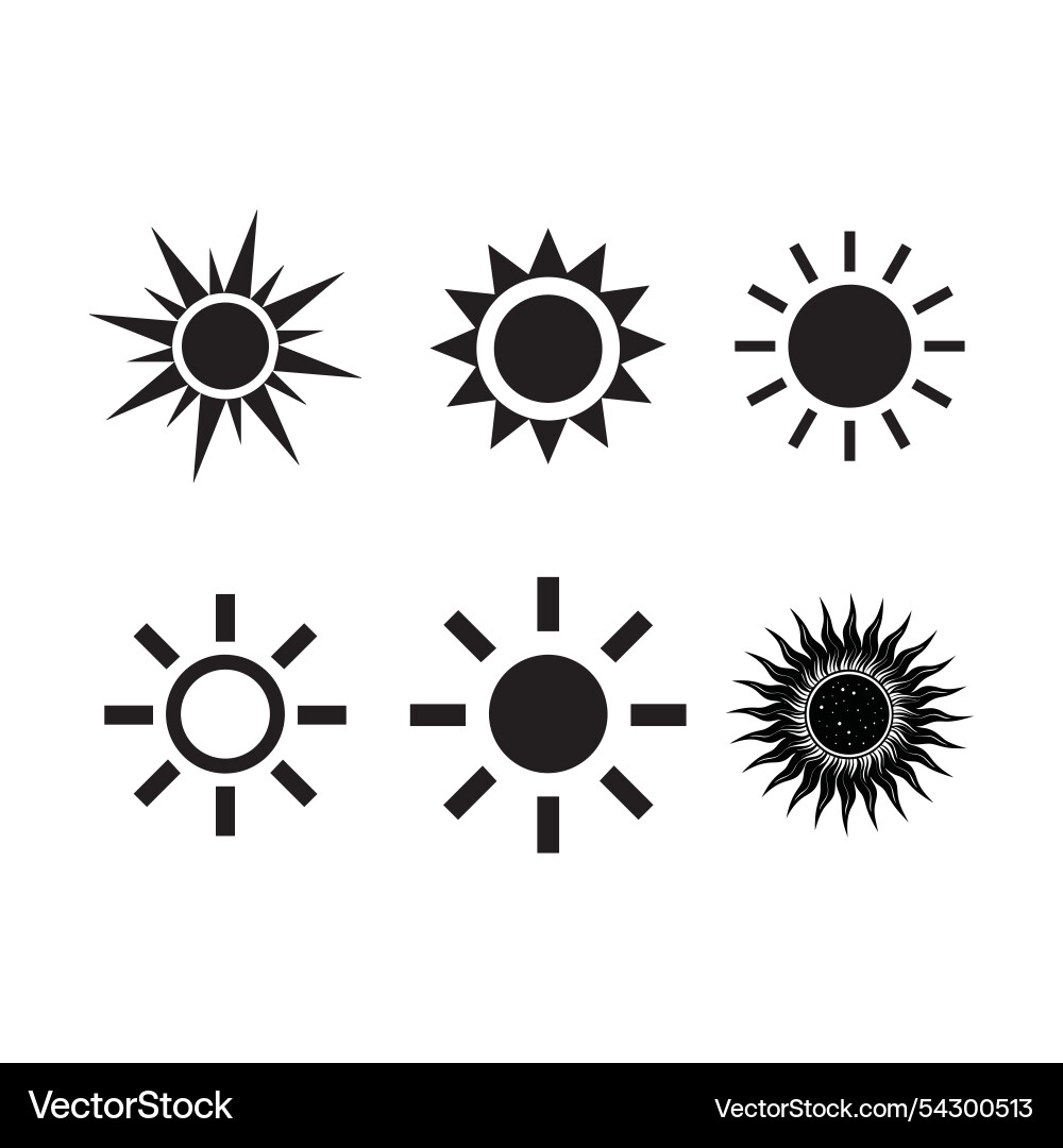 Simple and iconic sun silhouette Royalty Free Vector Image