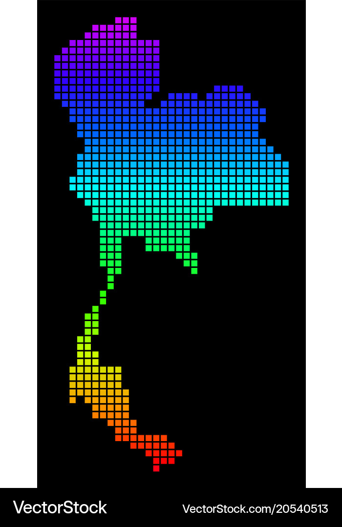 Spectrum pixel dotted thailand Royalty Free Vector Image