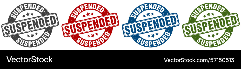 Suspended stamp round set Royalty Free Vector Image