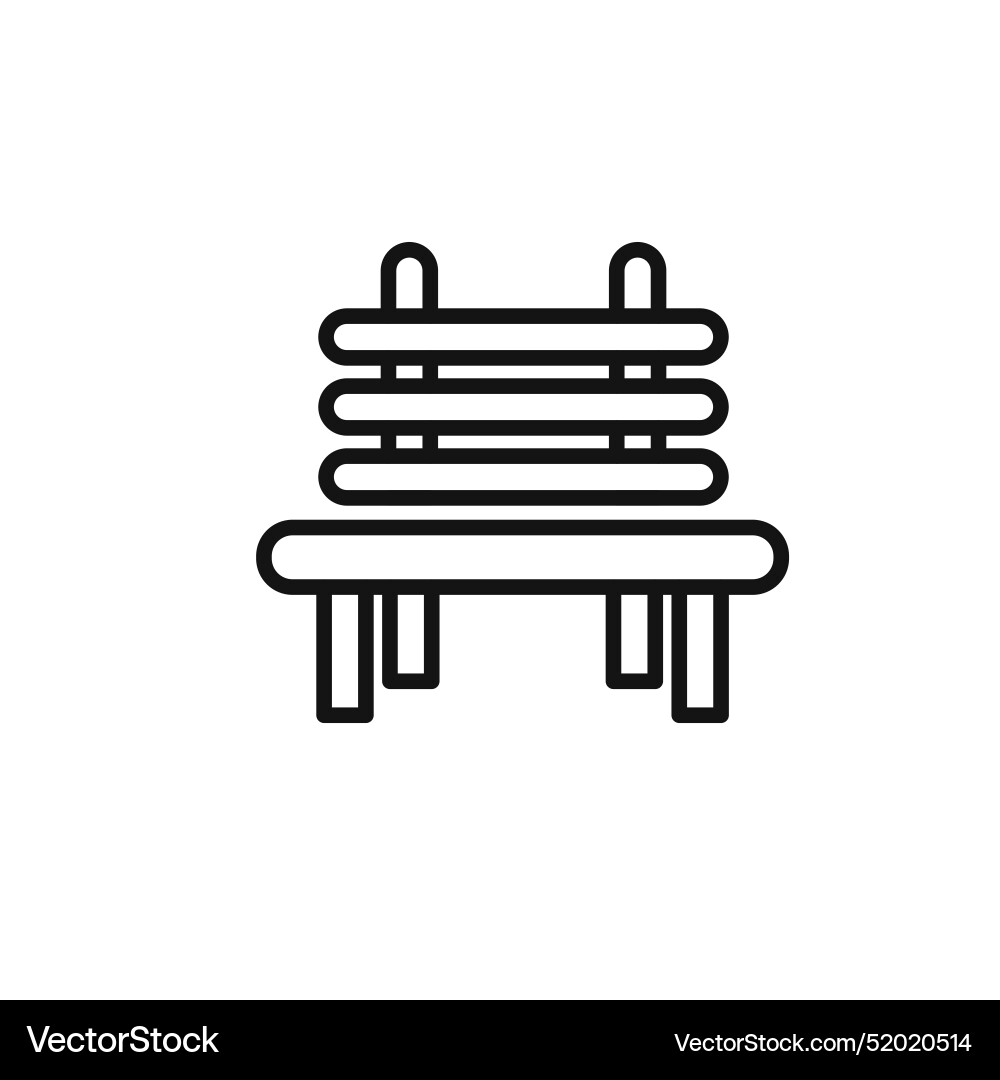 Bench icon outline collection in black Royalty Free Vector