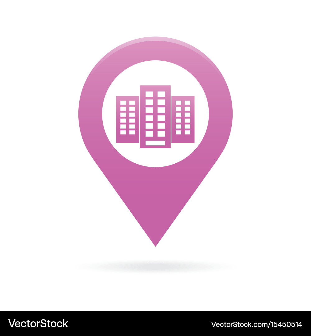 Building map pointer icon marker gps location Vector Image