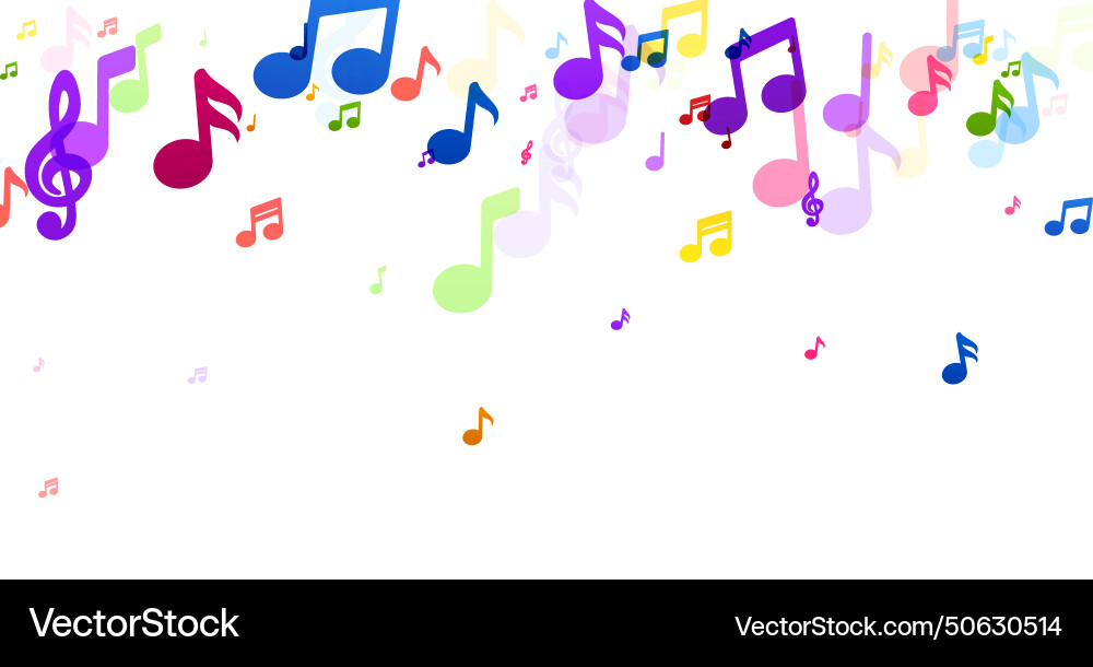 Colorful music notes on white background Vector Image