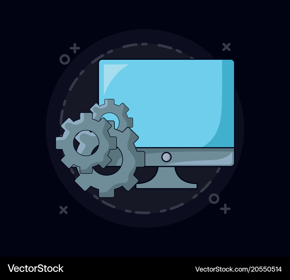 Computer monitor design Royalty Free Vector Image