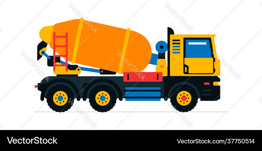 Construction machinery concrete mixer commercial Vector Image