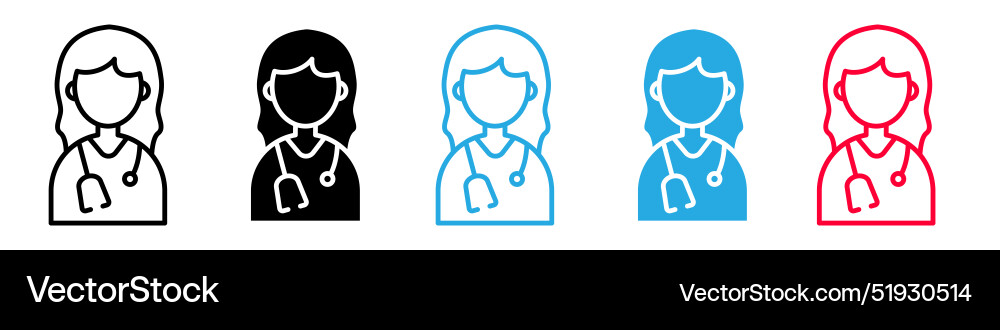 Doctor icon logo set Royalty Free Vector Image