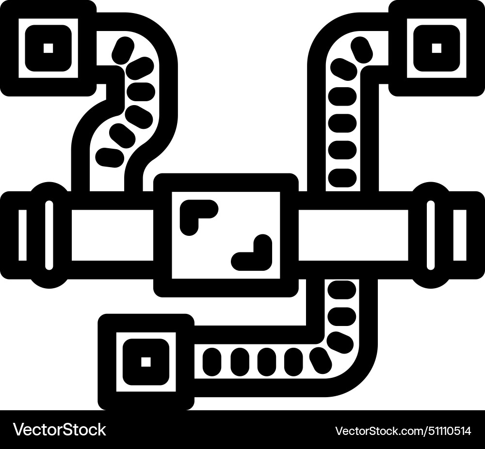 Ductwork ventilation line icon Royalty Free Vector Image