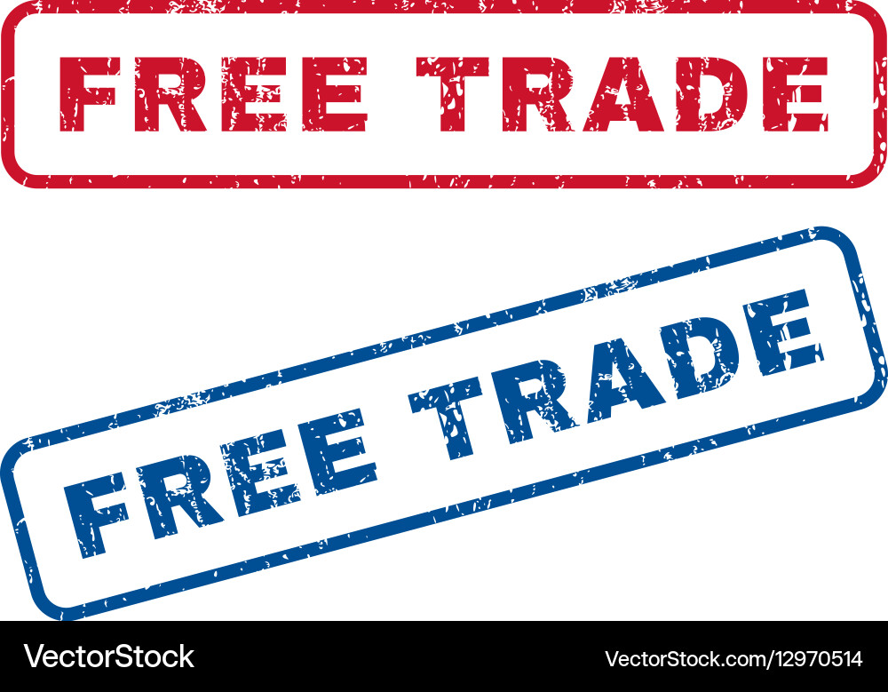 Free trade rubber stamps Royalty Free Vector Image