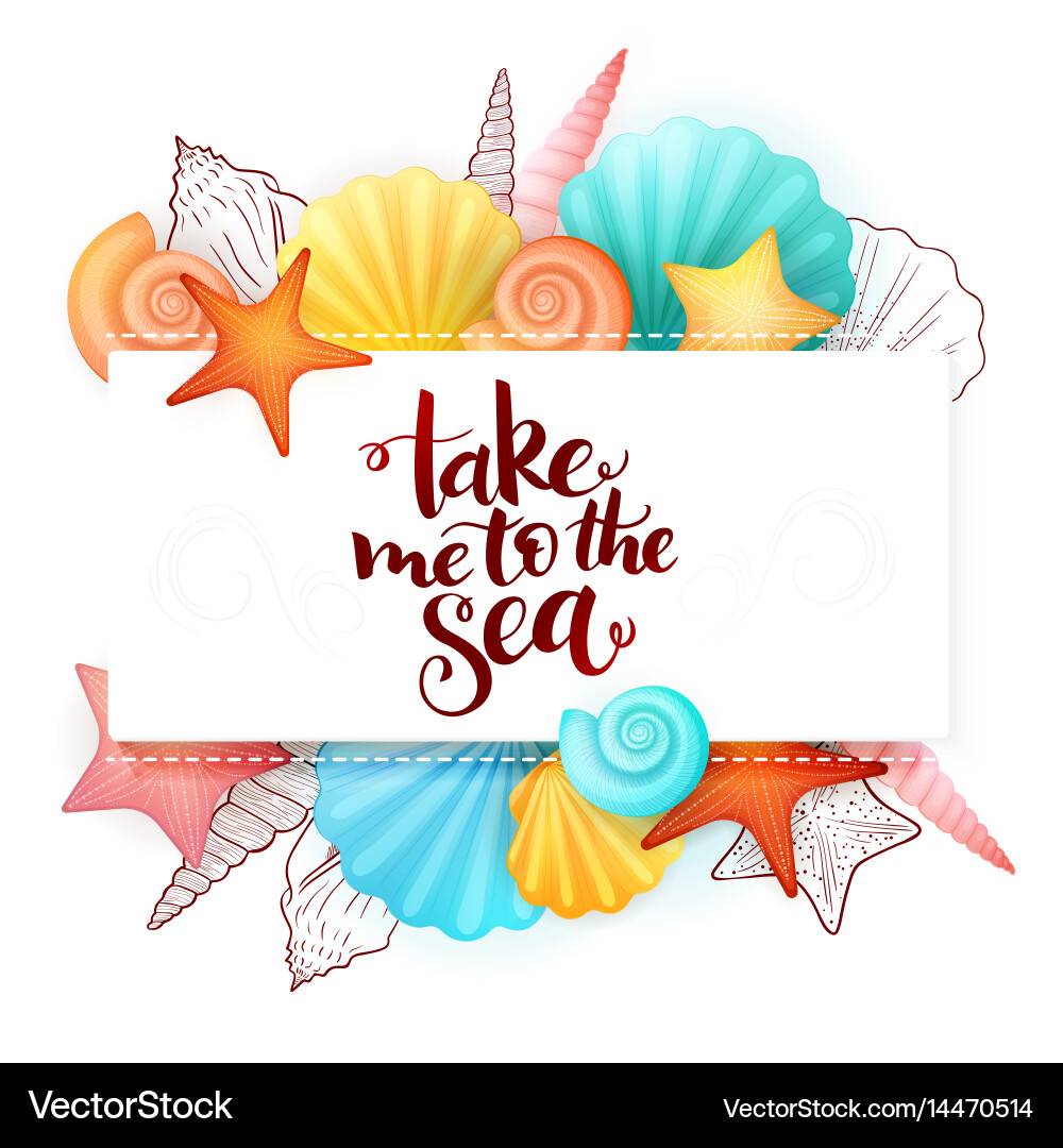 Hand lettering summer phrase - take me Royalty Free Vector