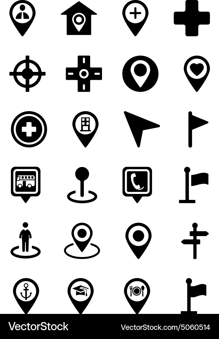 Maps and navigation icons 1 Royalty Free Vector Image