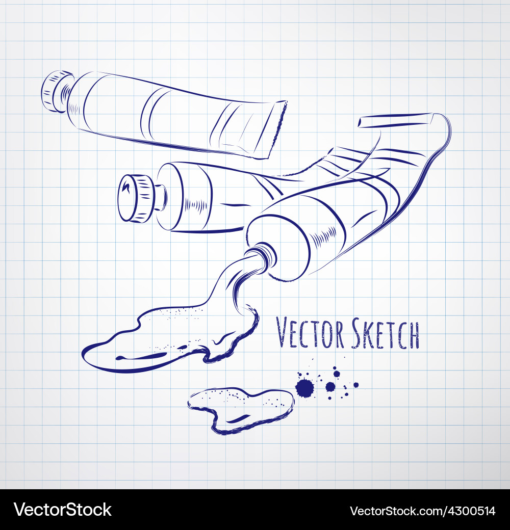 Paint tubes Royalty Free Vector Image - VectorStock