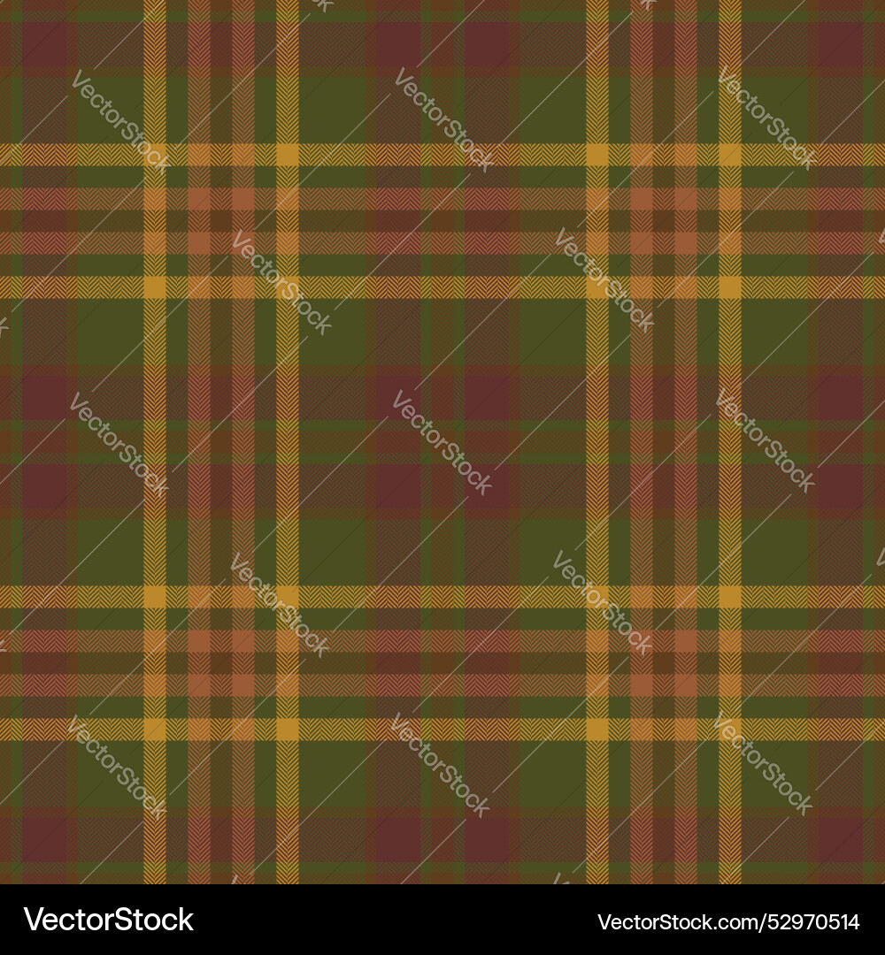 Plaid seamless pattern in orange check fabric Vector Image