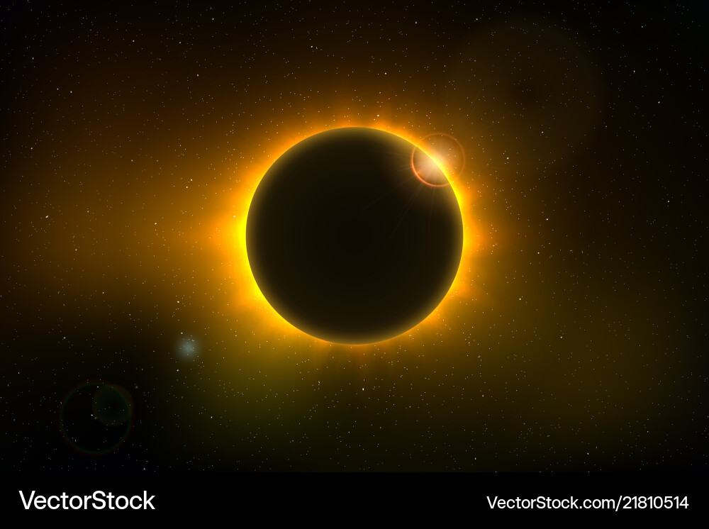 Total solar eclipse Royalty Free Vector Image - VectorStock