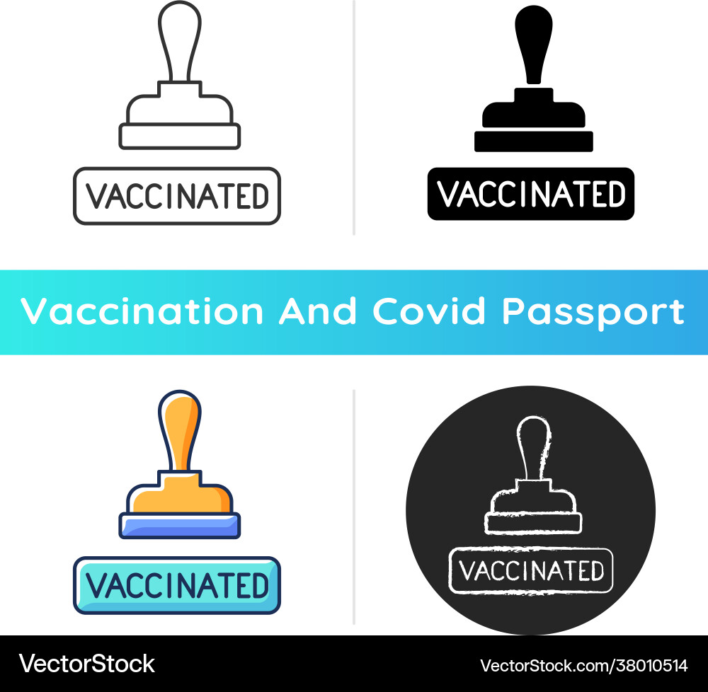 Vaccinated stamp icon Royalty Free Vector Image