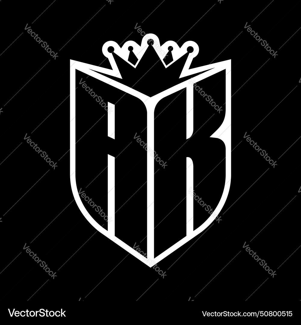 Ak letter bold monogram with shield shape Vector Image