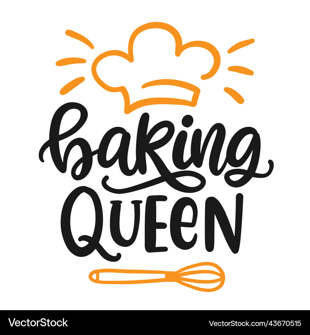 Baking queen logo master chef lettering Royalty Free Vector