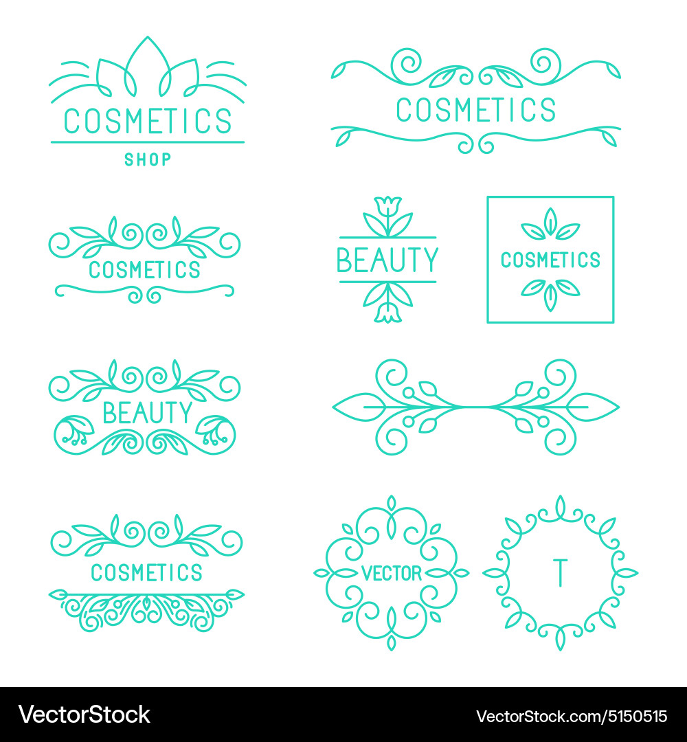 Beauty and cosmetics logos Royalty Free Vector Image
