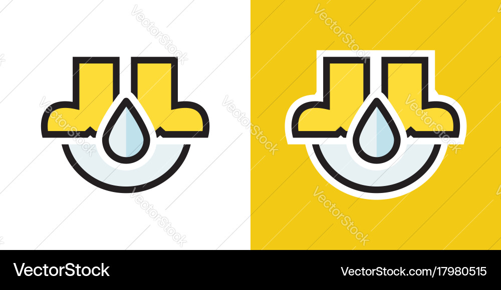 Boots and puddle logo icon sign isolated Vector Image