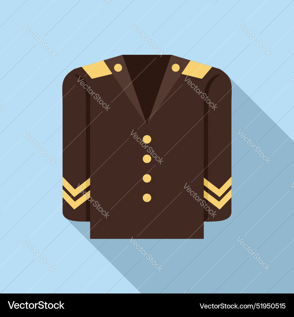 Brown military uniform with yellow stripes Vector Image