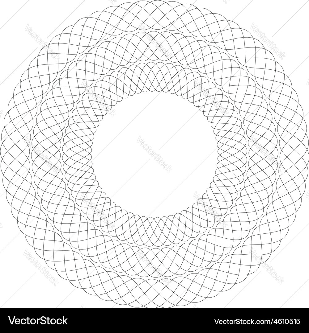 Circular guilloche pattern 3 rows Royalty Free Vector Image