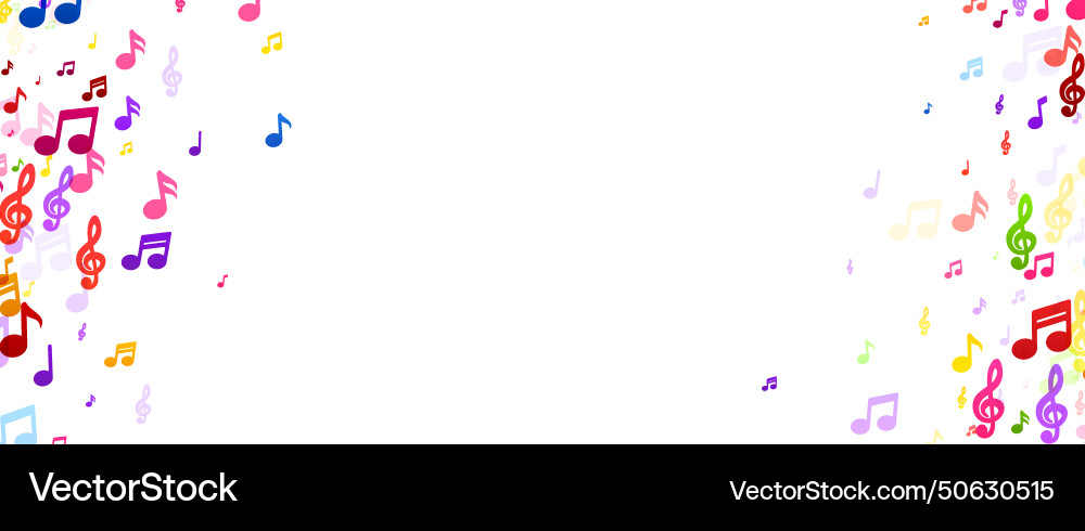 Colorful music notes on white background Vector Image