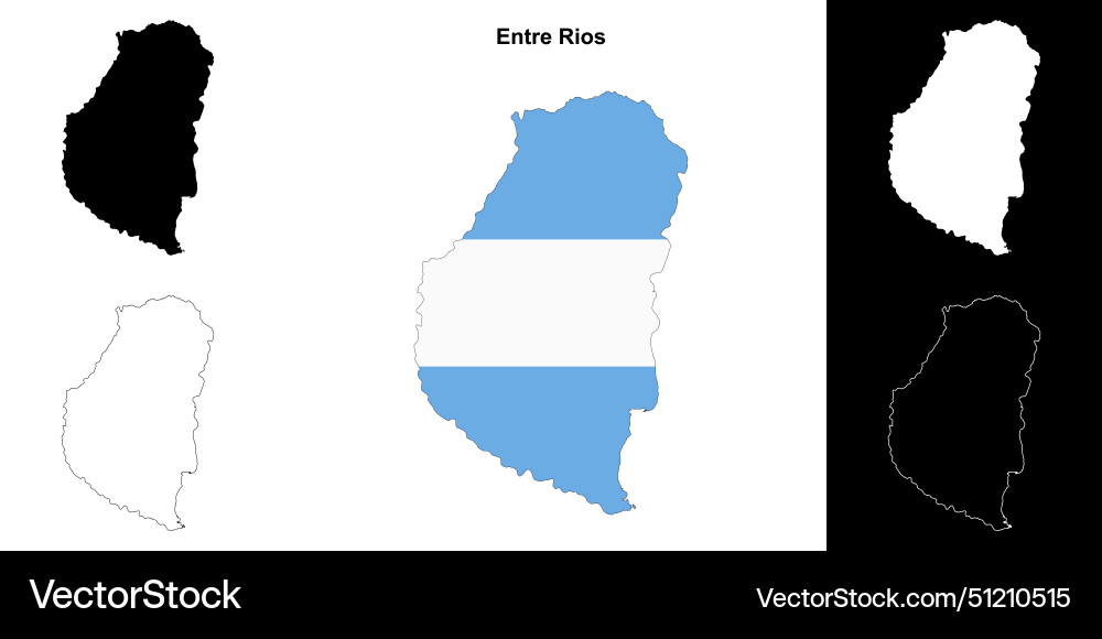 Entre rios outline map Royalty Free Vector Image