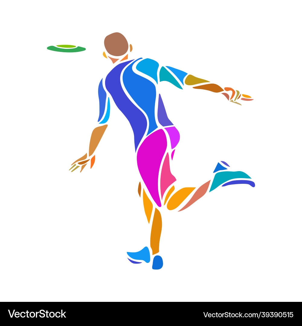 Frisbee Throwing Action Shot Royalty Free Vector Image