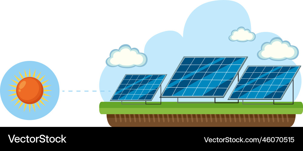 Green energy concept with solar panels Royalty Free Vector