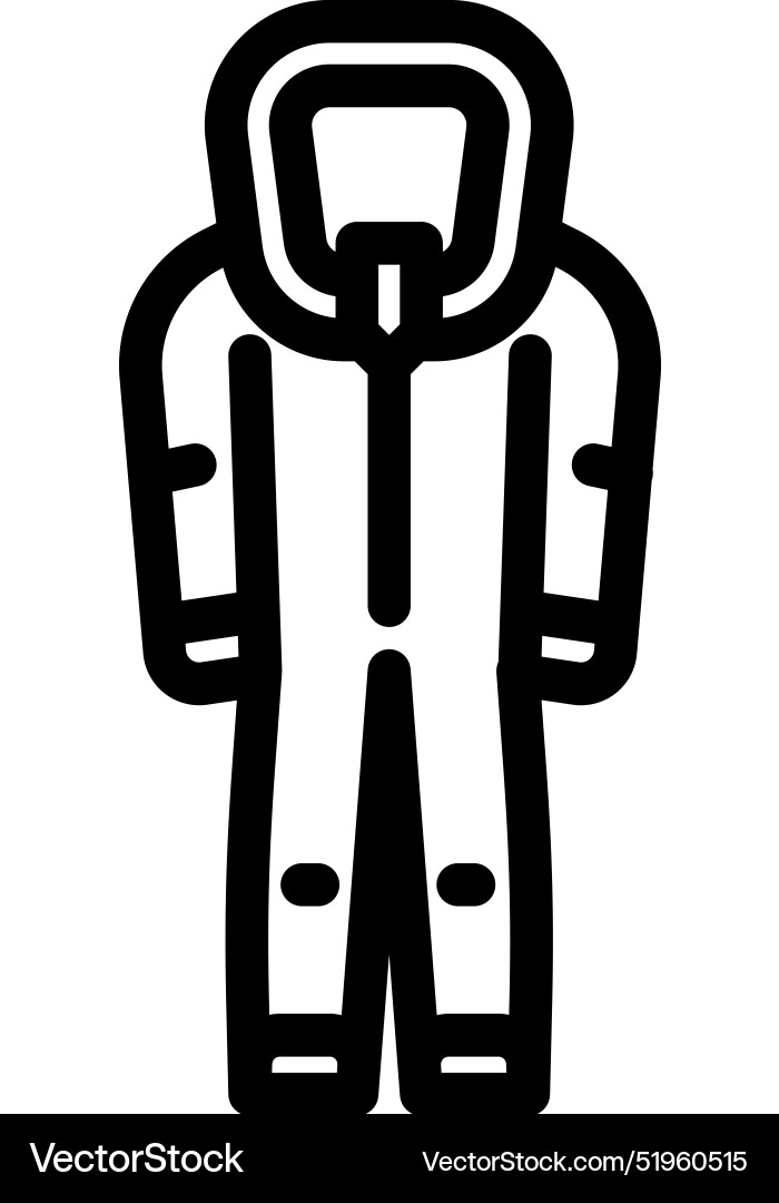 Hazmat suit ppe protective equipment line icon Vector Image