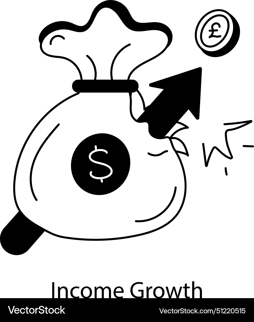 Income growth Royalty Free Vector Image - VectorStock