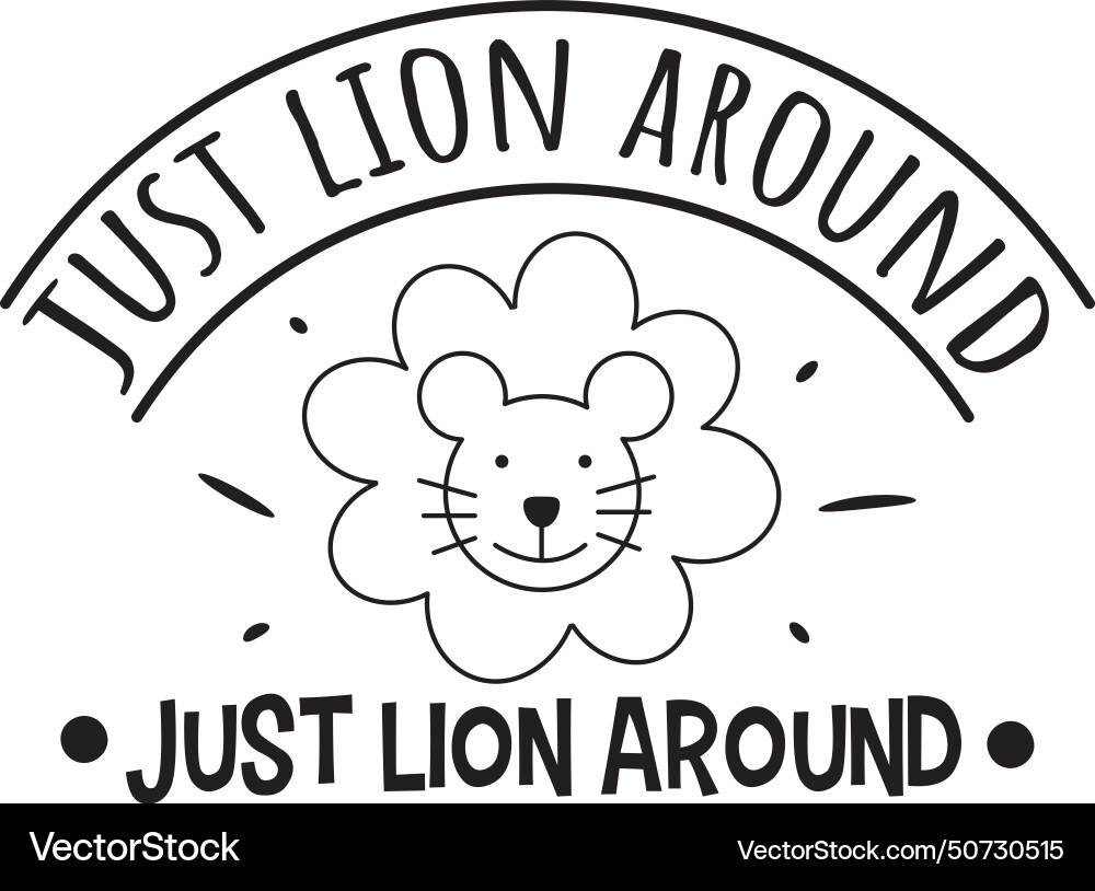 Just lion around design on white background Vector Image