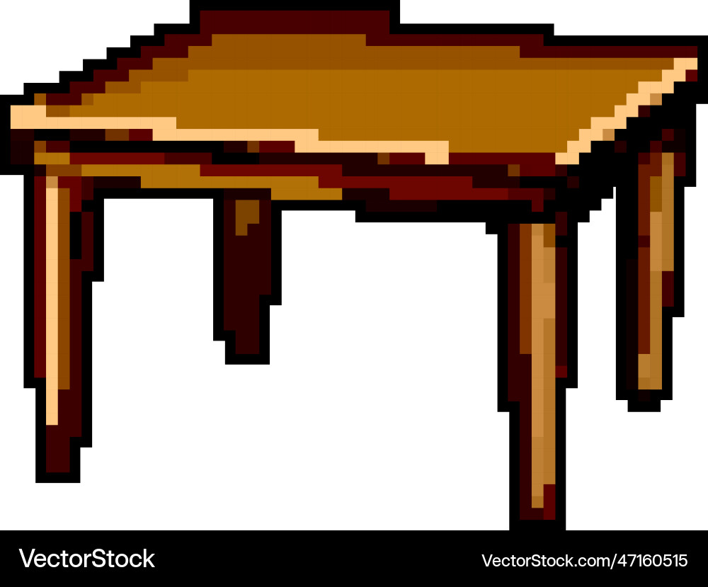 Kitchen table dining game pixel art Royalty Free Vector
