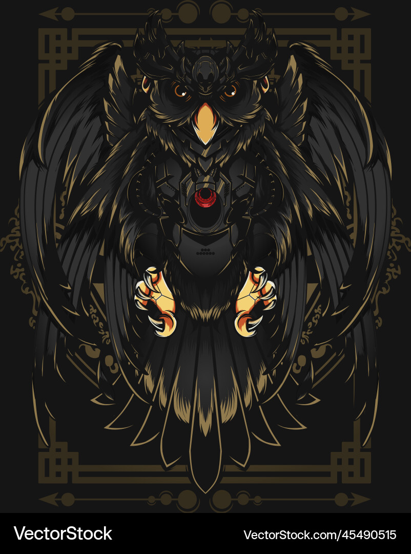 Owl robot Royalty Free Vector Image - VectorStock