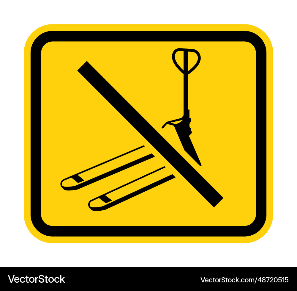 Prohibited action sign pallet jack on white Vector Image