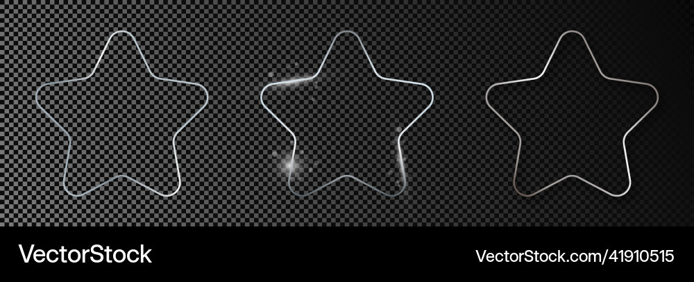 Silver glowing rounded star shape frame Royalty Free Vector