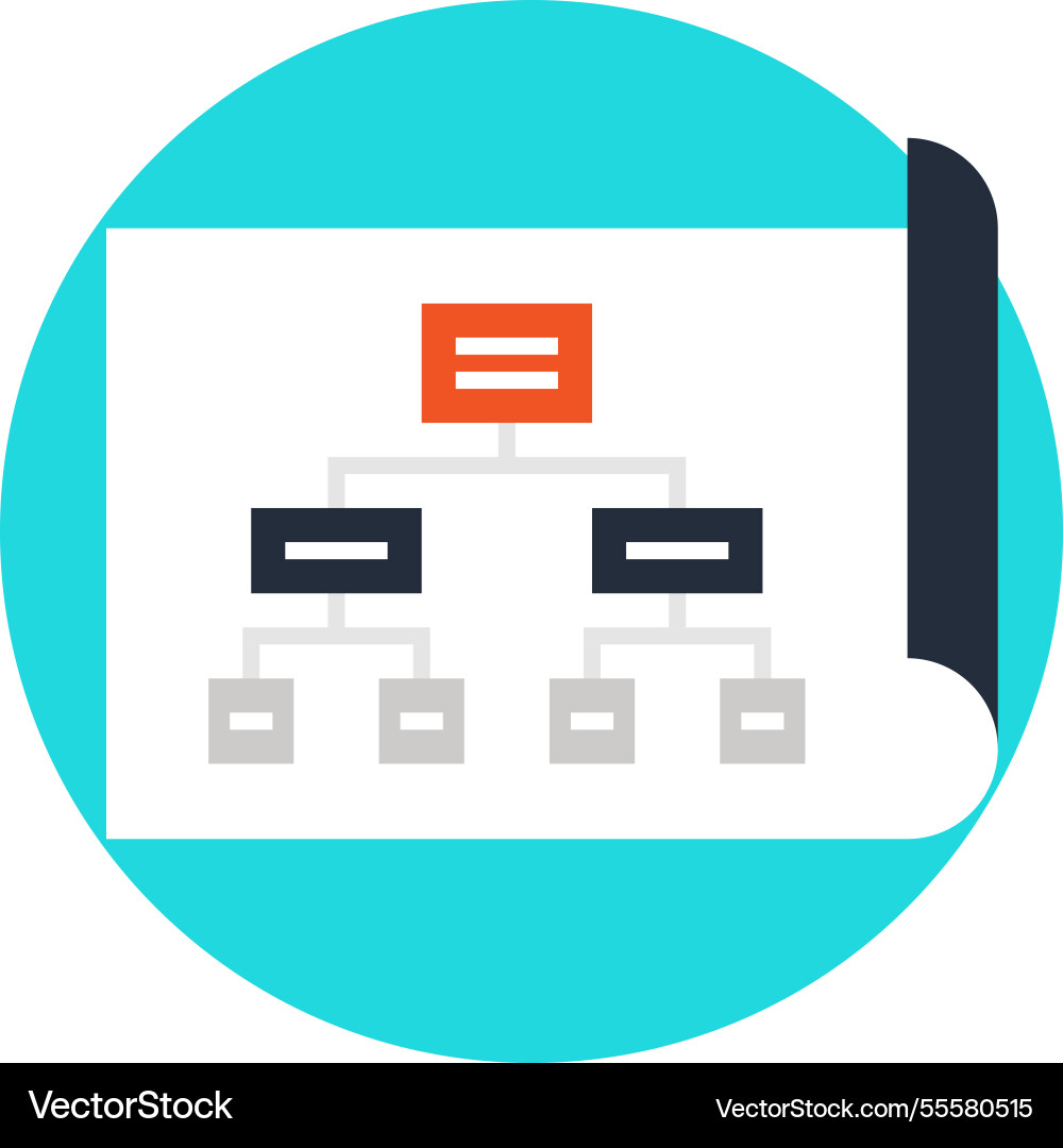 Sitemap flat web icon Royalty Free Vector Image