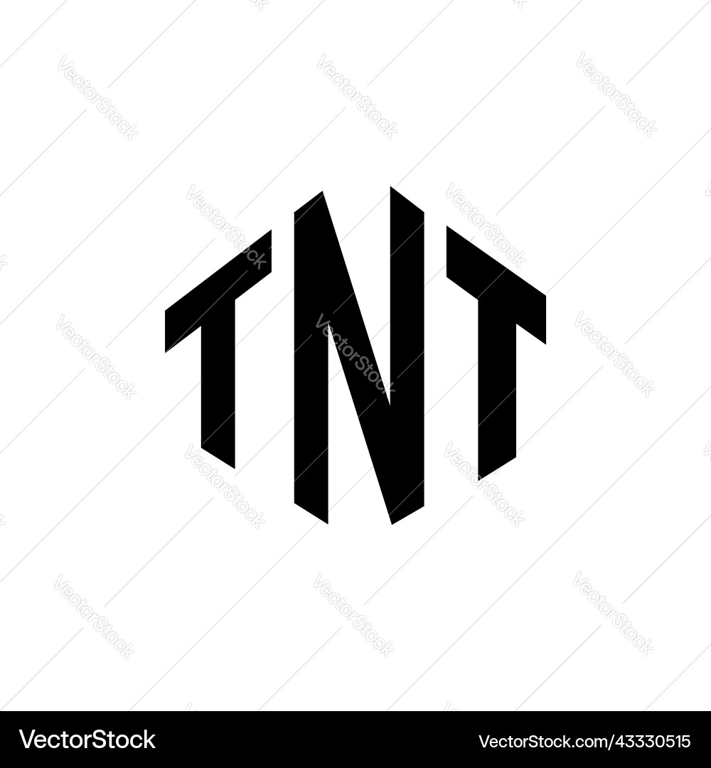 Tnt letter logo design with polygon shape Vector Image