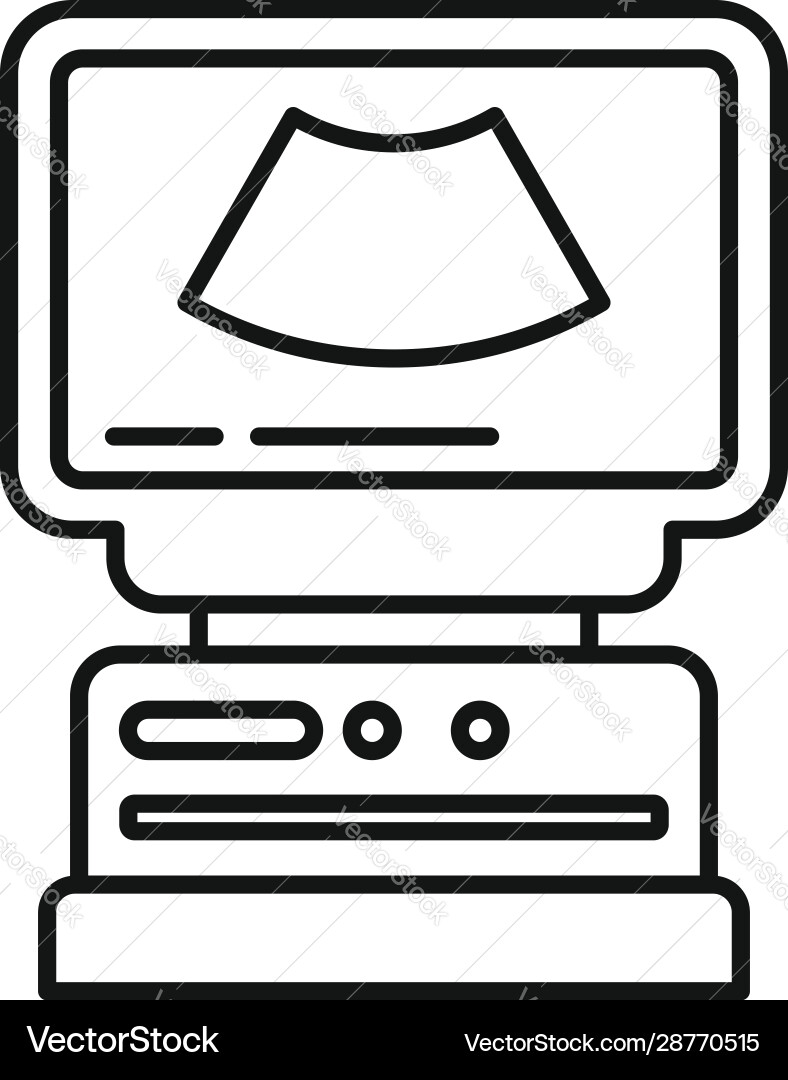 Ultrasound icon outline style Royalty Free Vector Image