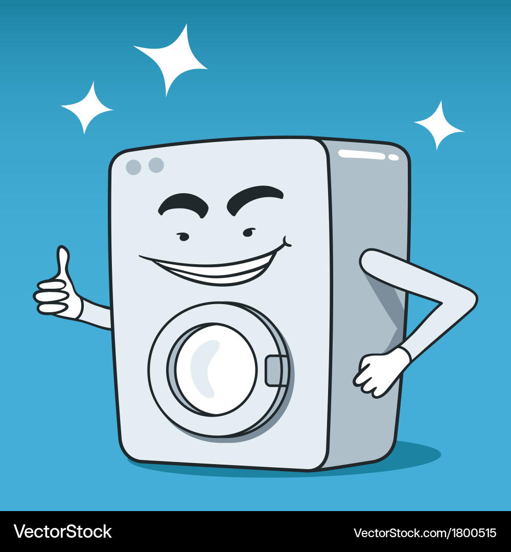 Washing machine character Royalty Free Vector Image
