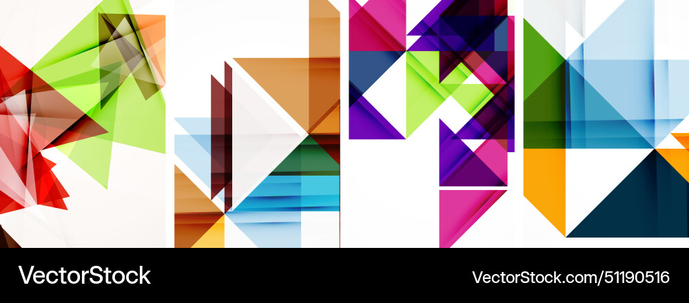 A collage of colorful triangles on white Vector Image