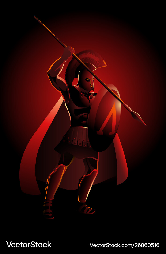 Ancient greek warrior Royalty Free Vector Image