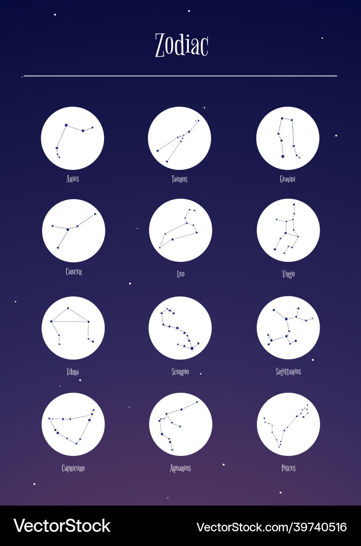 Astrological star signs set Royalty Free Vector Image