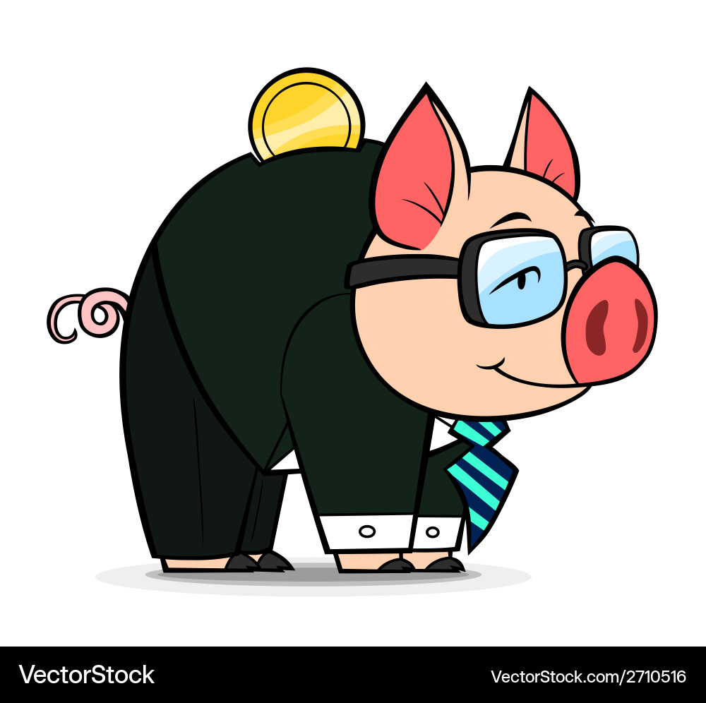 Business money pig Royalty Free Vector Image - VectorStock