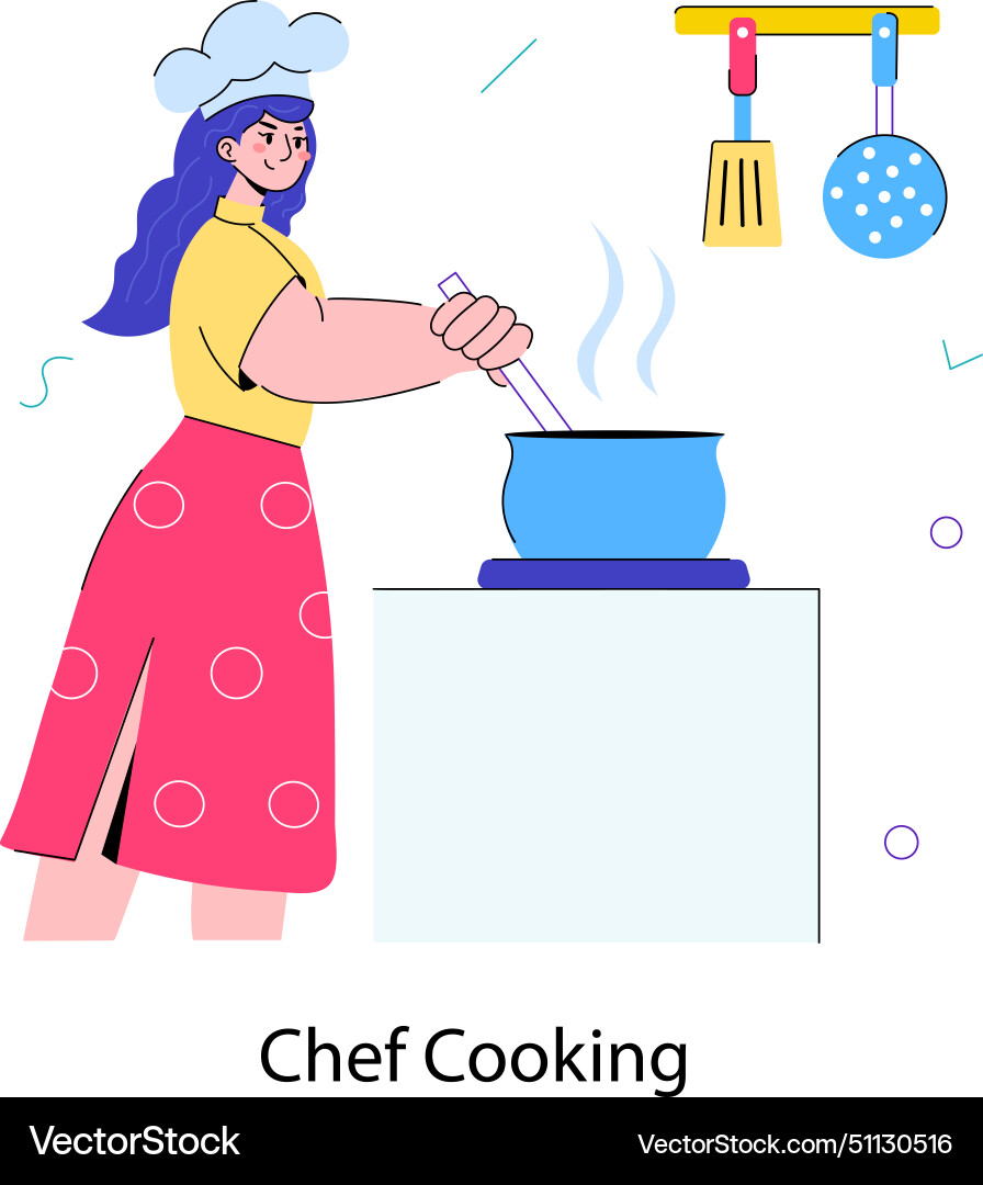 Chef cooking Royalty Free Vector Image - VectorStock