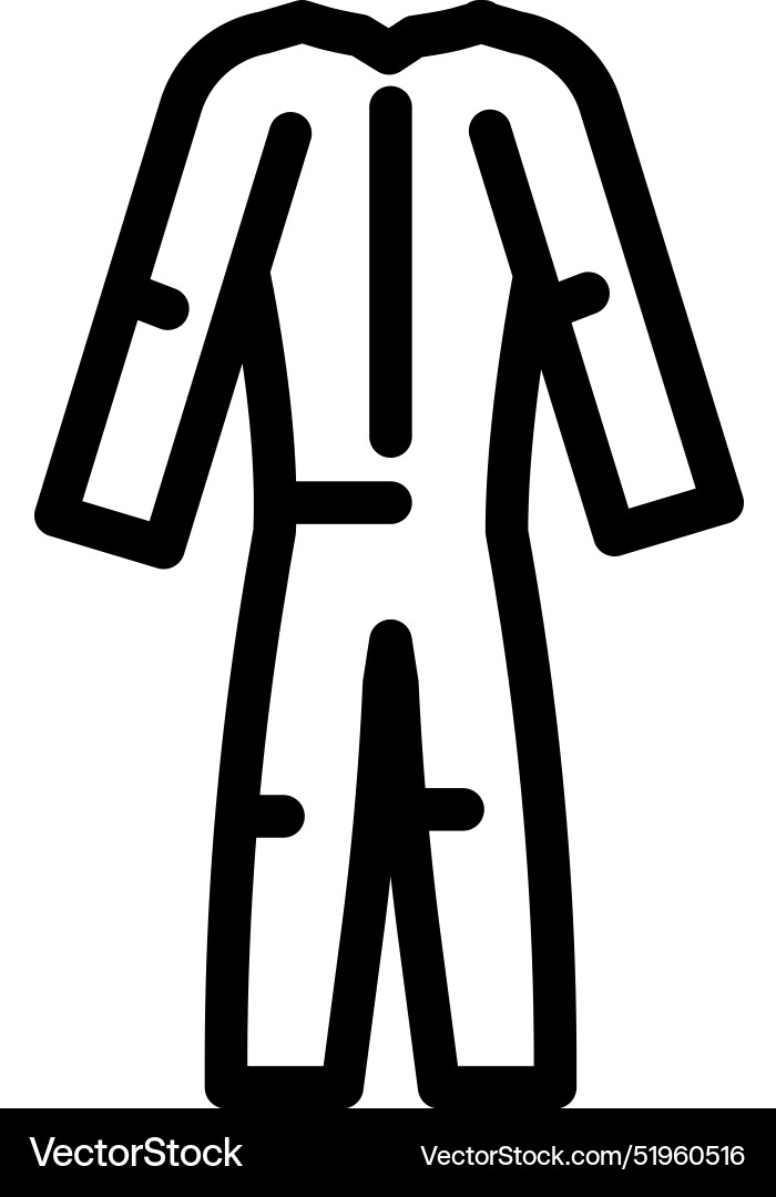 Coveralls ppe protective equipment line icon Vector Image
