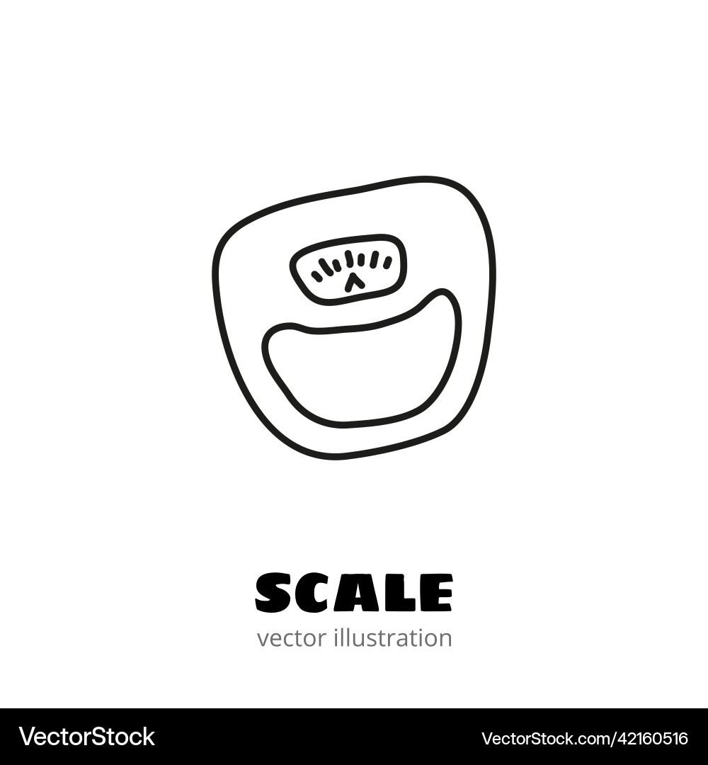 Doodle weight scale icon Royalty Free Vector Image