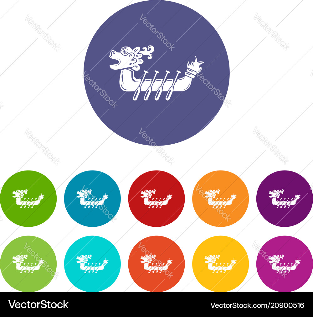 Dragon boat icon simple style Royalty Free Vector Image