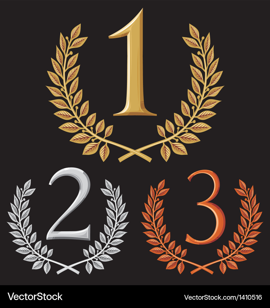 First place second and third Royalty Free Vector Image
