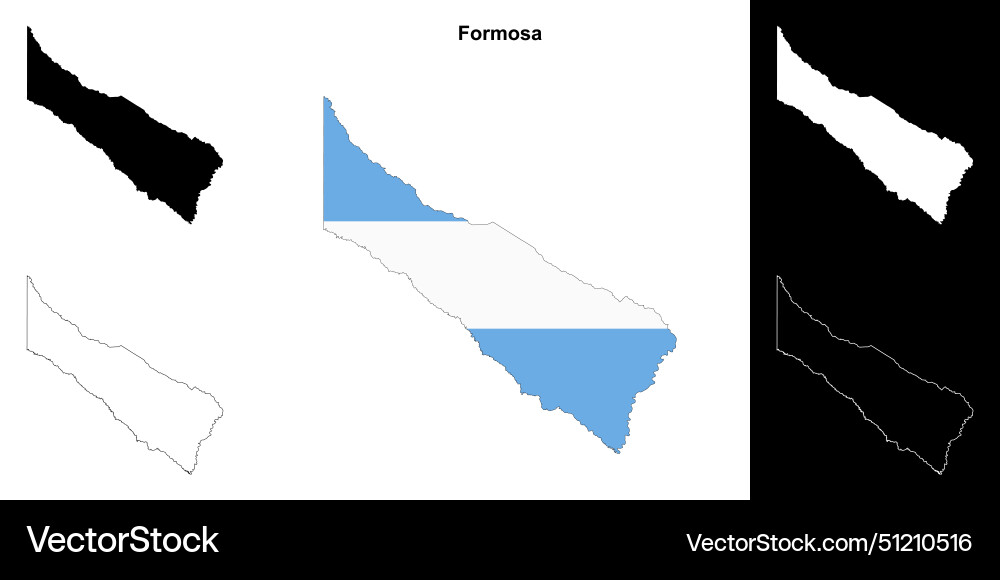 Formosa outline map Royalty Free Vector Image - VectorStock