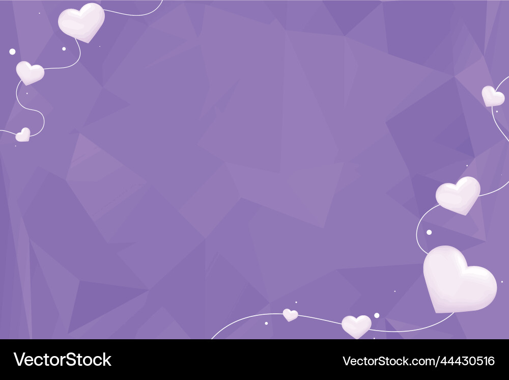 Heart border prism pattern purple background Vector Image