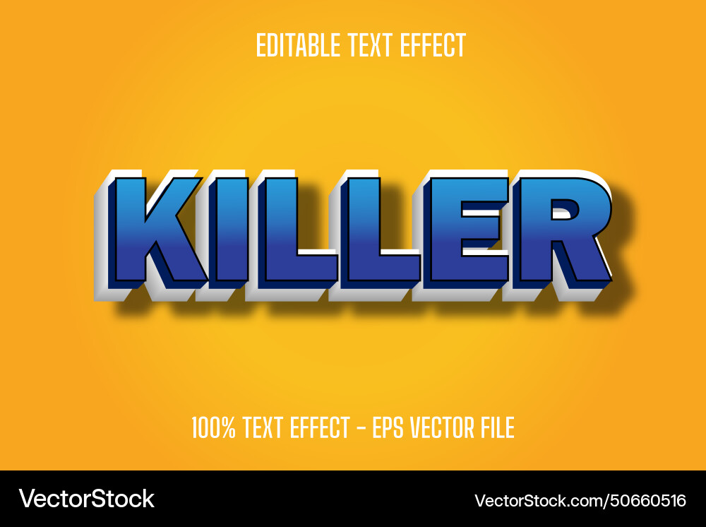 Killer 3 d text effect modern style Royalty Free Vector